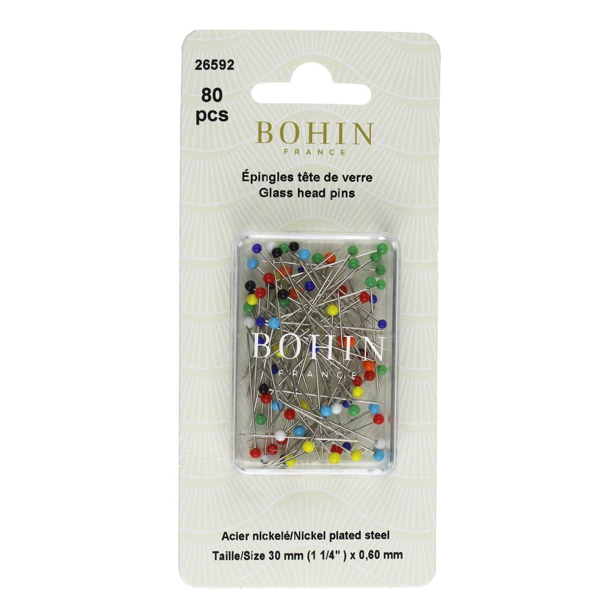 Bohin. Glass Head Pins Assorted | SewingStreet