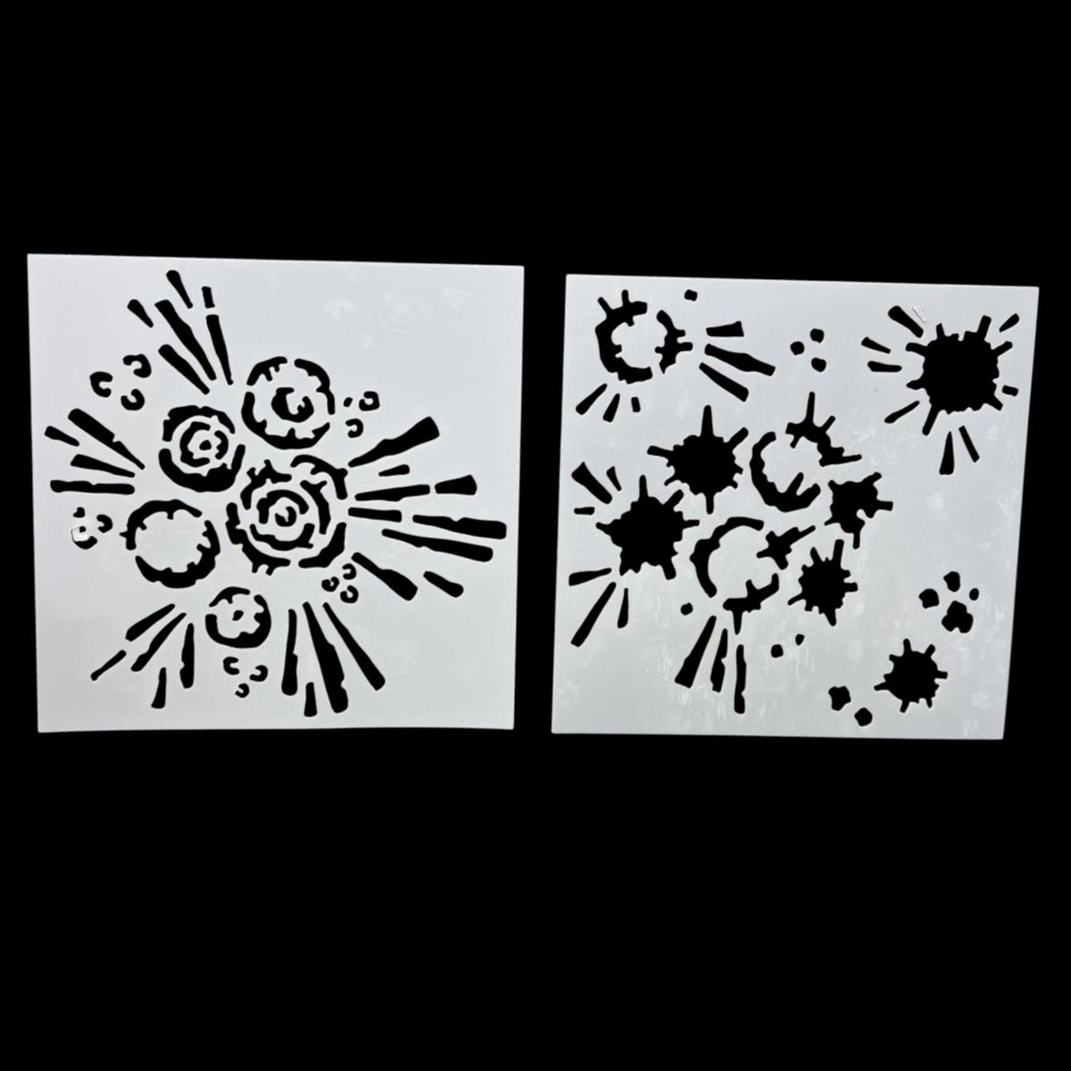Madhatters - Splat Flower Stencil Pack | HobbyMaker