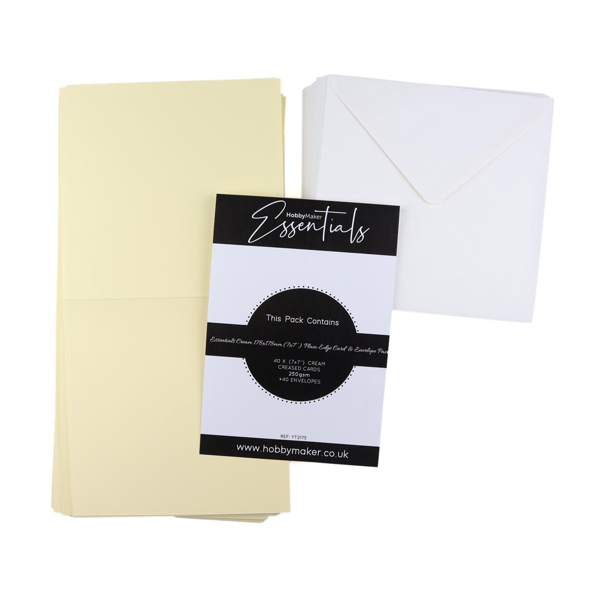 Hobby MakerEssentials 40 x Cream (7x7) Plain edge cards & Envelopes ...
