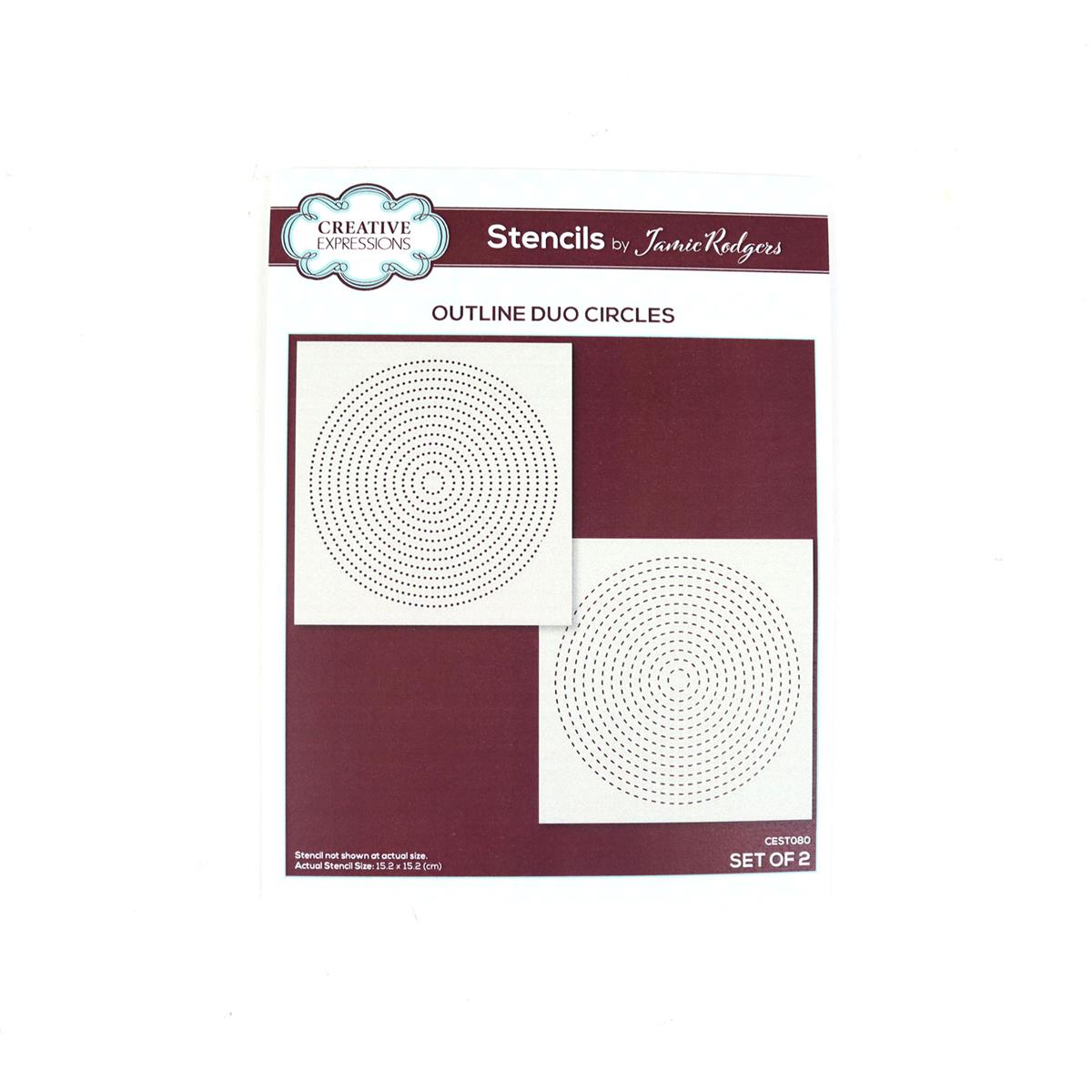Creative Expressions Jamie Rodgers Outline Duo Stencils Circles Set of ...