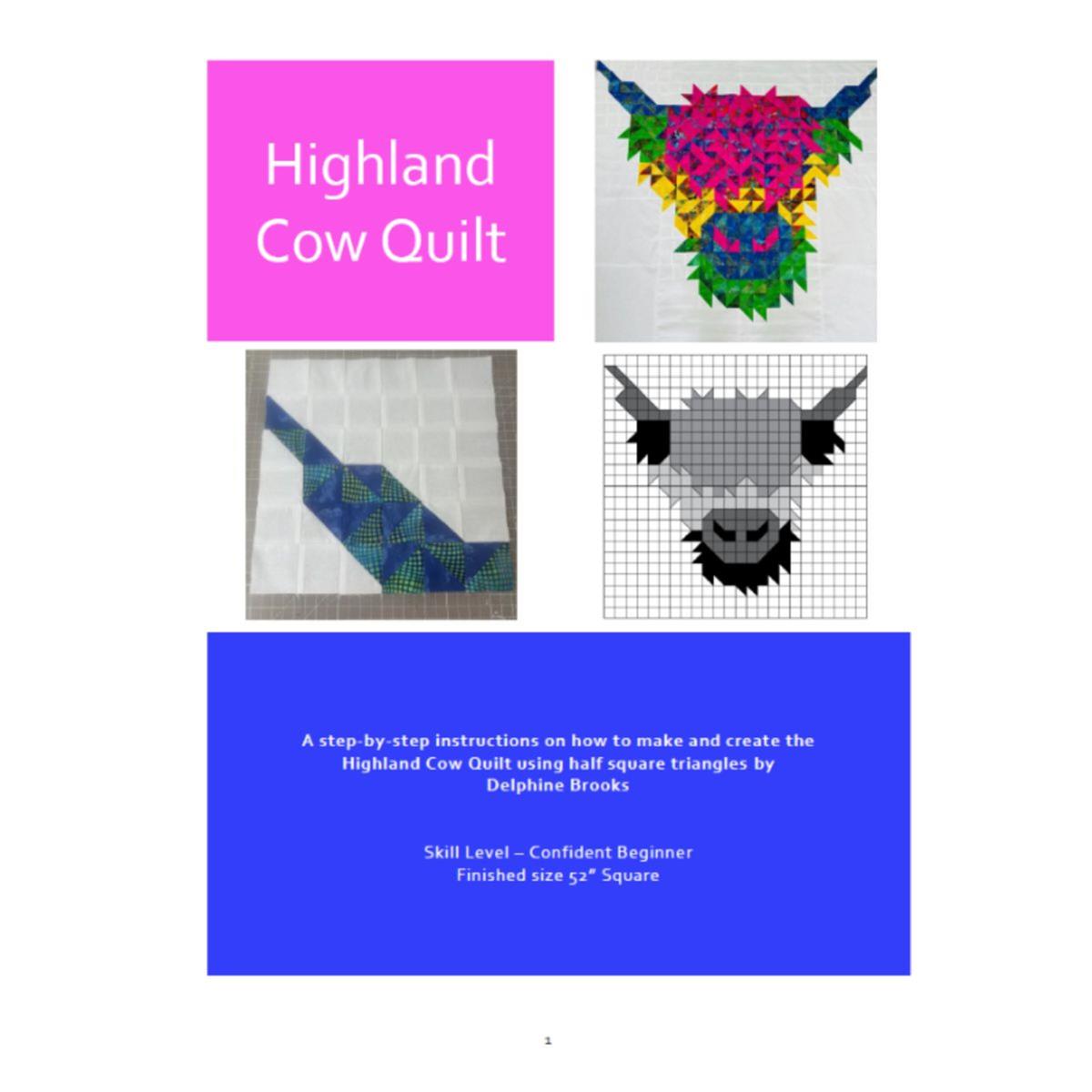 Delphine Brooks' Highland Cow HST Quilt Instructions | SewingStreet