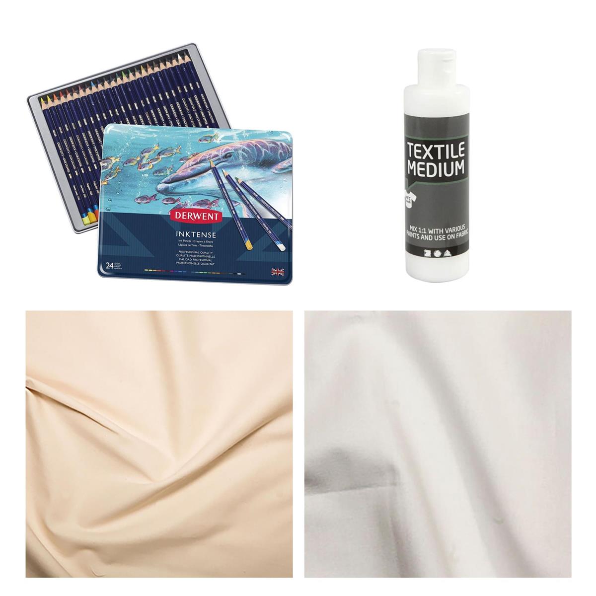 Design Your Own Fabric Bundle - Textile Medium, Inktense Pencil Set ...