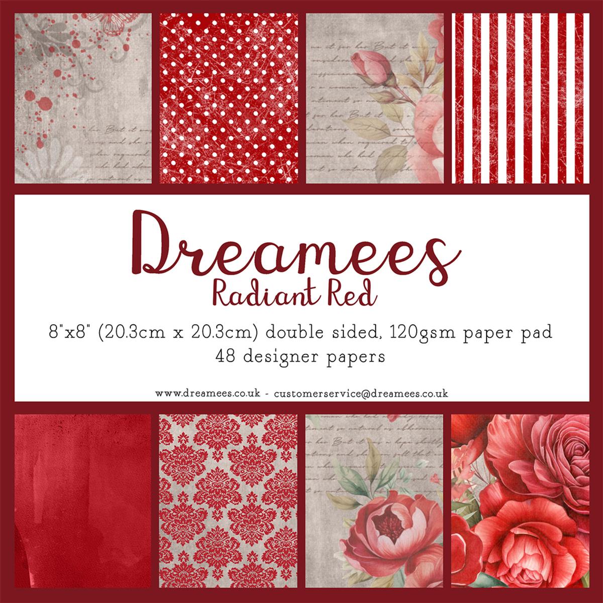 Dreamees- Radiant Red 8x8 Paper Pad- 120gsm | HobbyMaker
