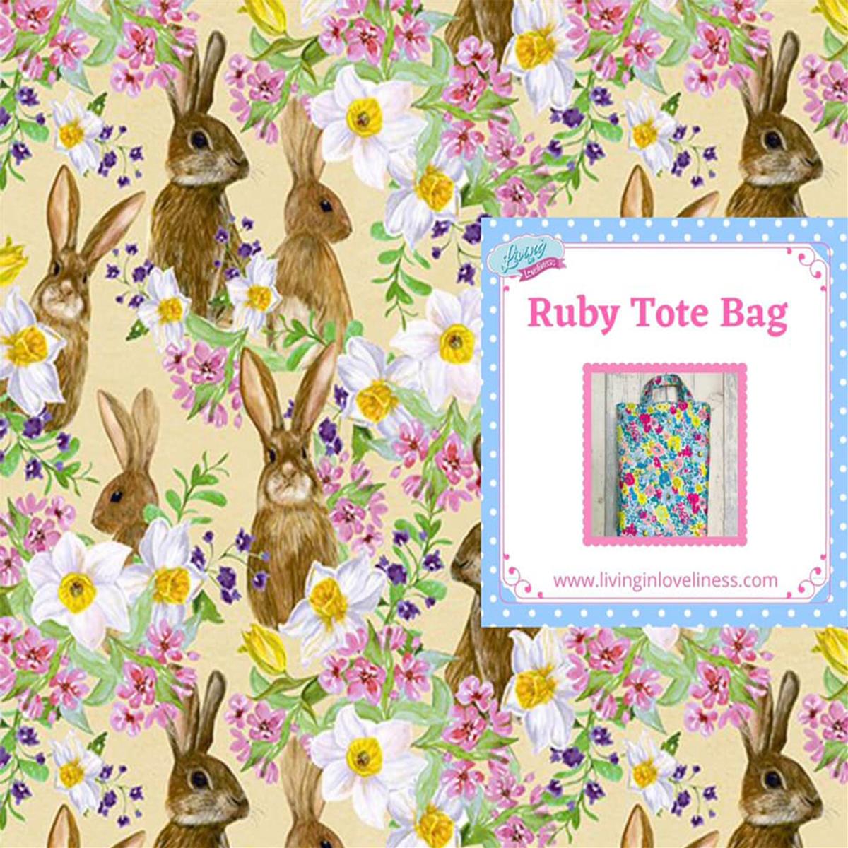 Ruby Tote Bag pattern and half metre of Bunnies Little Johnny Fabric | HobbyMaker