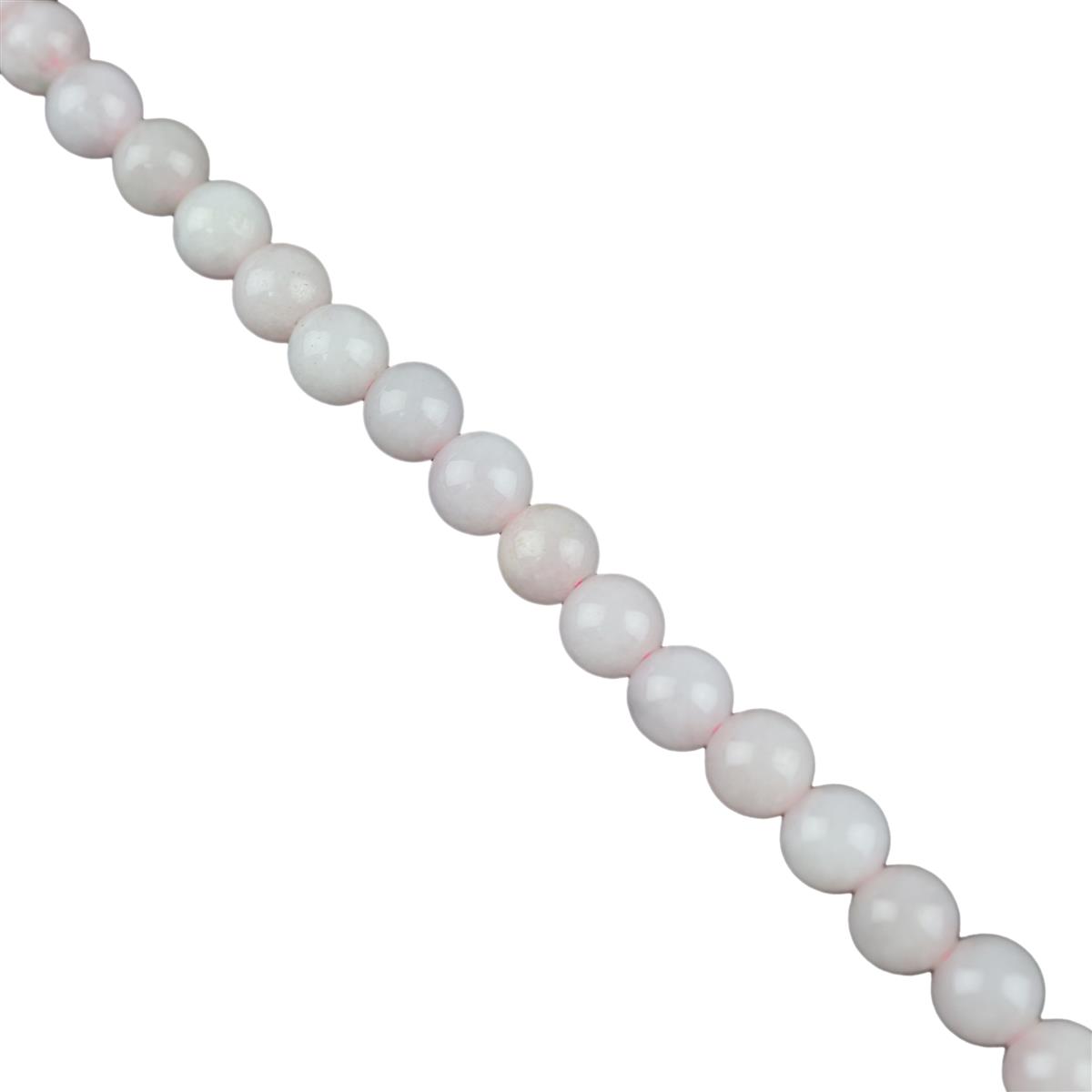 120cts Type A Pink Jadeite Plain Round, Approx 6mm, 38cm Strand ...