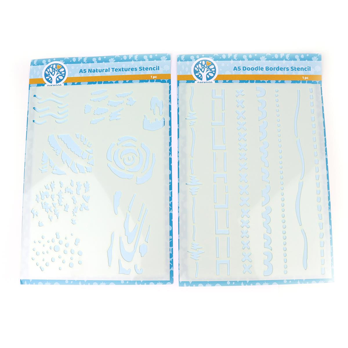 Mixed Media Natural Textures. 2 x A5 Stencils. Natural Textures & Borders, 15 Stencils | HobbyMaker