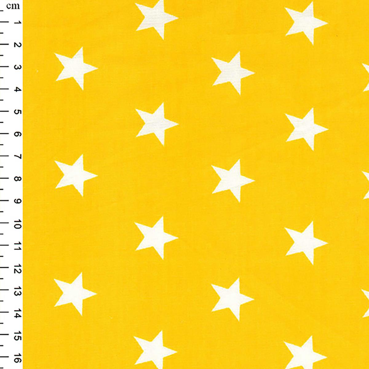 Rose & Hubble Cotton Poplin Yellow Stars Fabric 0.5m | SewingStreet