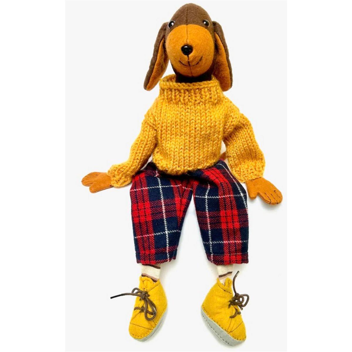 Cotton Fairy Dougie Dog with Yellow Jumper Knit and Sew Kit | SewingStreet