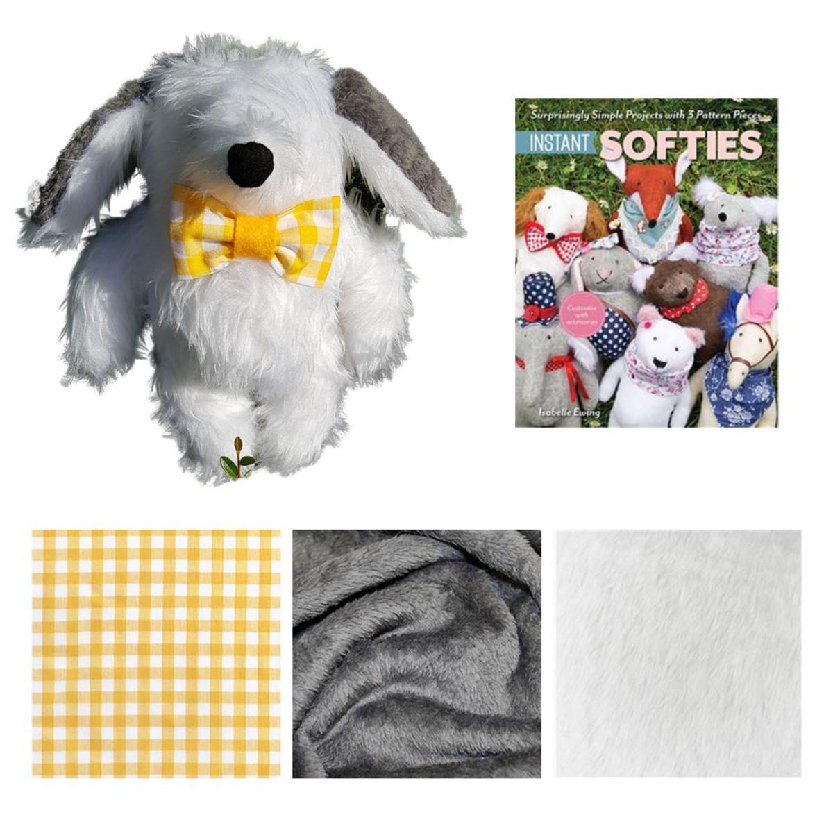 White Woofie Soft Toy Kit: Book & Fabric (1.5m) | SewingStreet