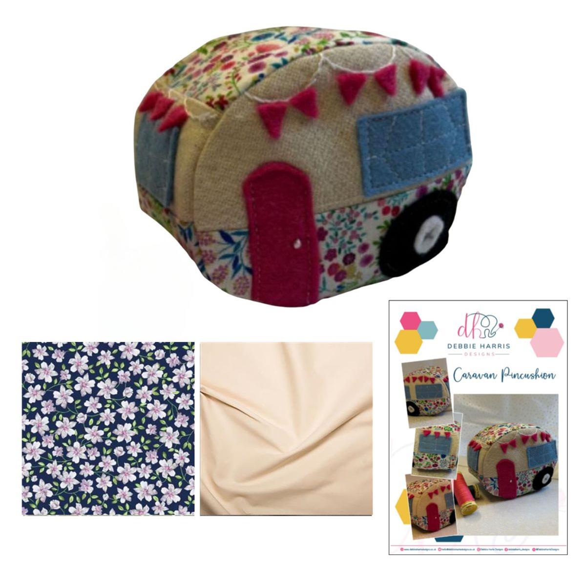 Debbie Harris Designs Navy Floral Caravan Pincushion Kit: Instructions ...