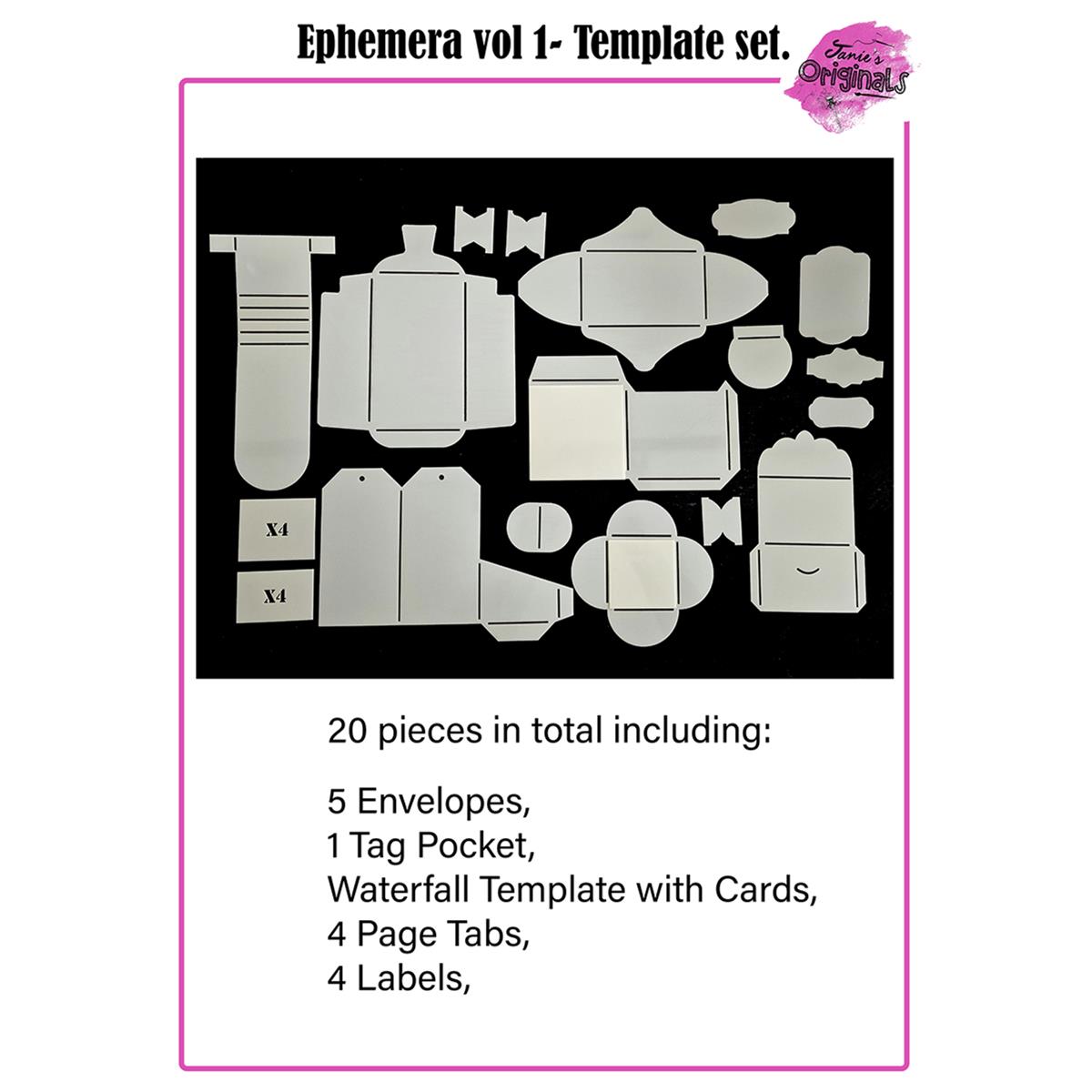 Janie's Originals - Ephemera Template Pack Vol 1 | HobbyMaker