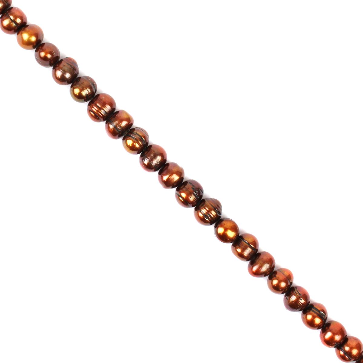 Bronze Freshwater Cultured Pearl Potato Beads Approx 9-10mm, 36cm ...