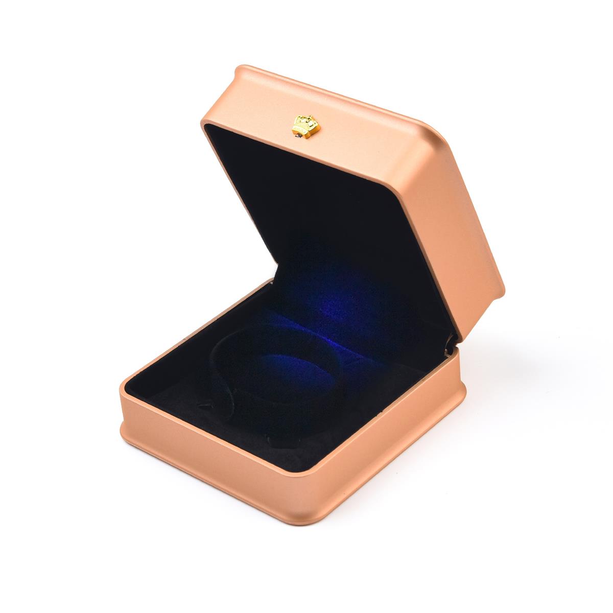 LED Rose Gold Bangle Box Approx 9x9x4cm | JewelleryMaker
