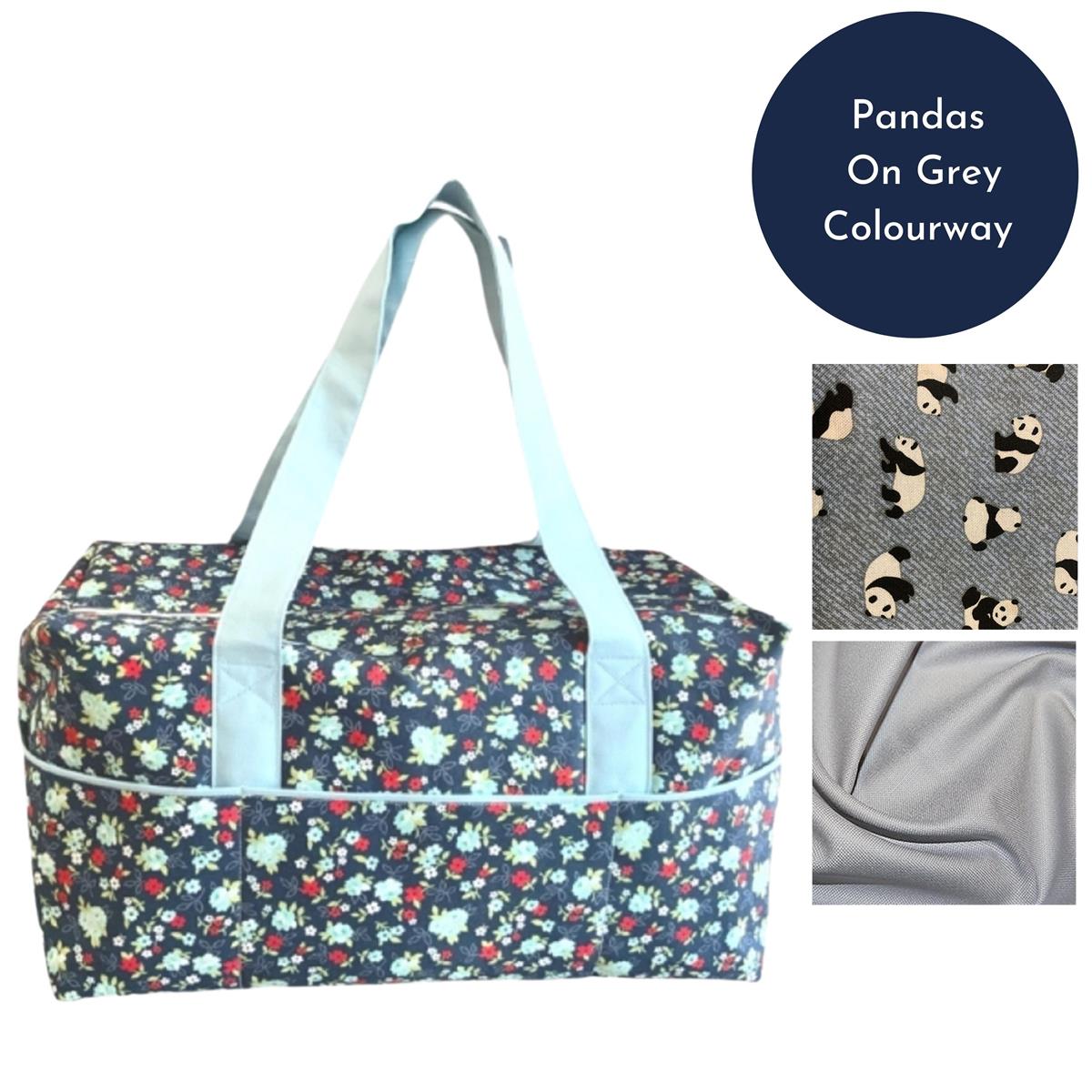 Wendy Orlando's Pandas On Grey Travel Bag Kit: Instructions & Fabric ...