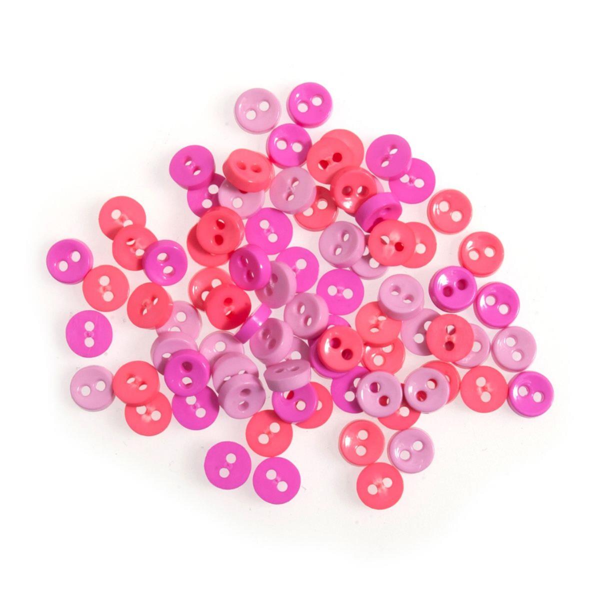 Pink Mini Round Buttons 6mm (Pack of 5g) | SewingStreet