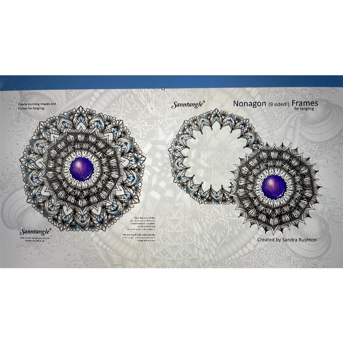 Sanntangle - Nonagon Frame stencil & Booklet | HobbyMaker