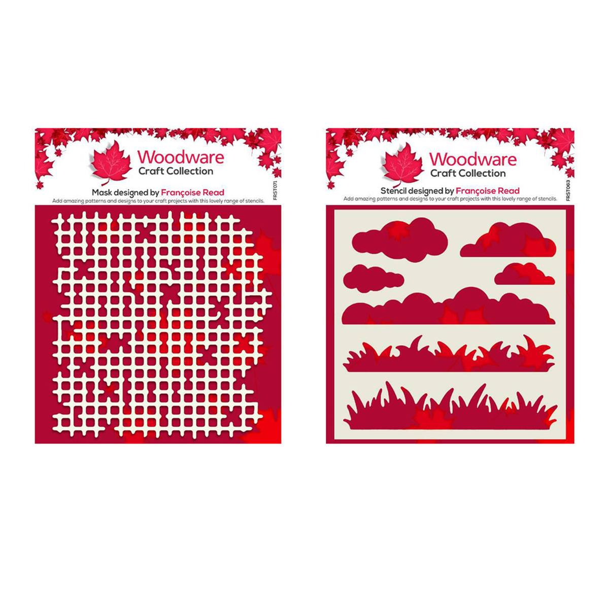 Woodware 6 in x 6 in Stencil - Set of 2 | HobbyMaker