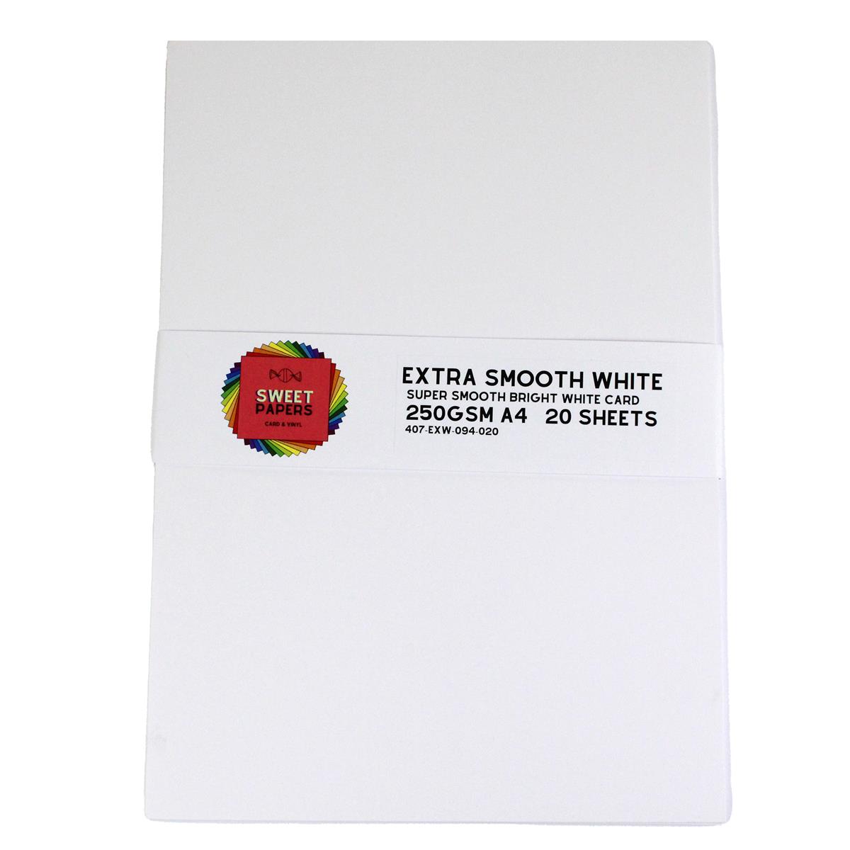 Extra Smooth White Card - 250gsm, 20 sheets | HobbyMaker