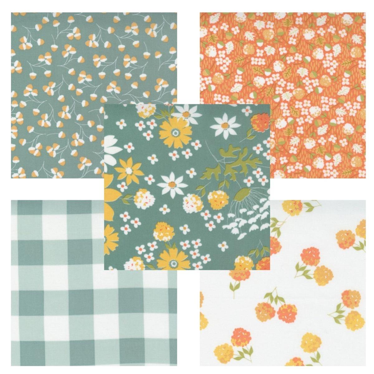 Green & Orange Moda Cozy Up FQ Pack - 5 Pieces | SewingStreet