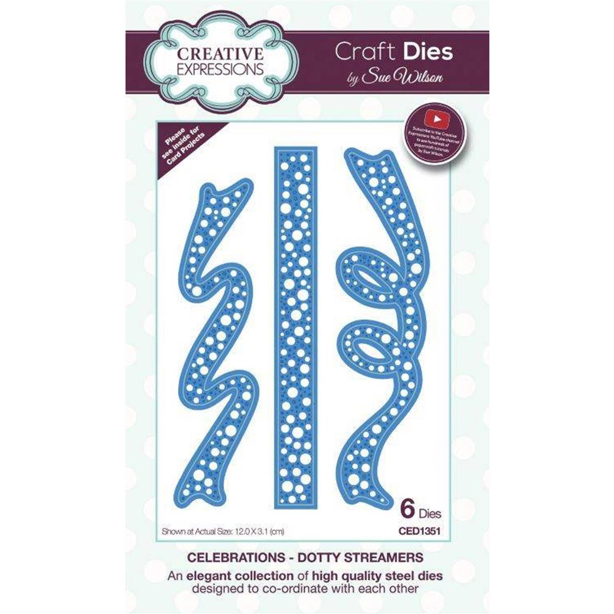 Creative Expressions Sue Wilson Celebrations Dotty Streamers Craft Die ...