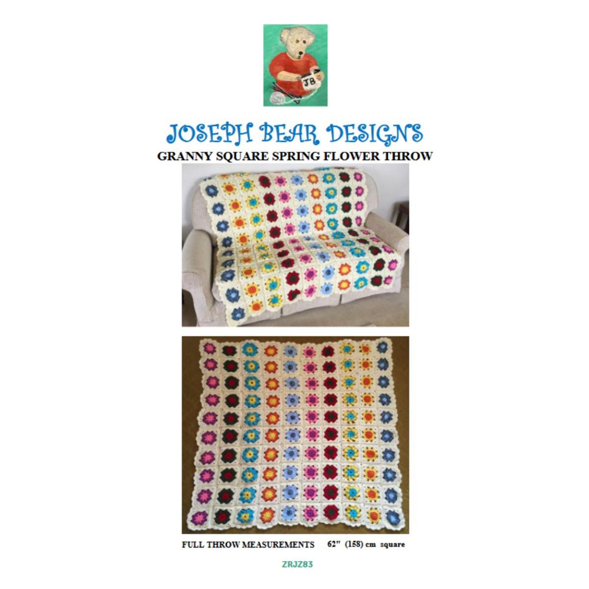 Joseph Bear Designs Granny Square Spring Flower Throw Instructions ...