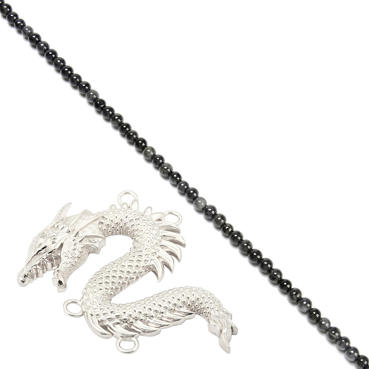 925 Sterling Sliver Dragon Multi-Strand Connector & Jadeite Project ...