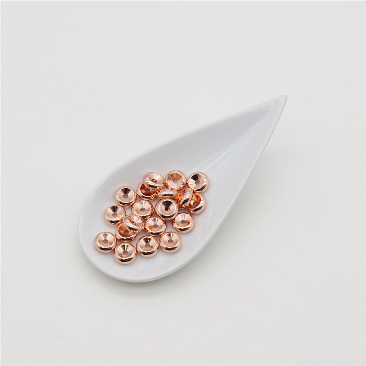 Rose Gold Plated Base Metal Rondelles, 10mm (20pk) | JewelleryMaker