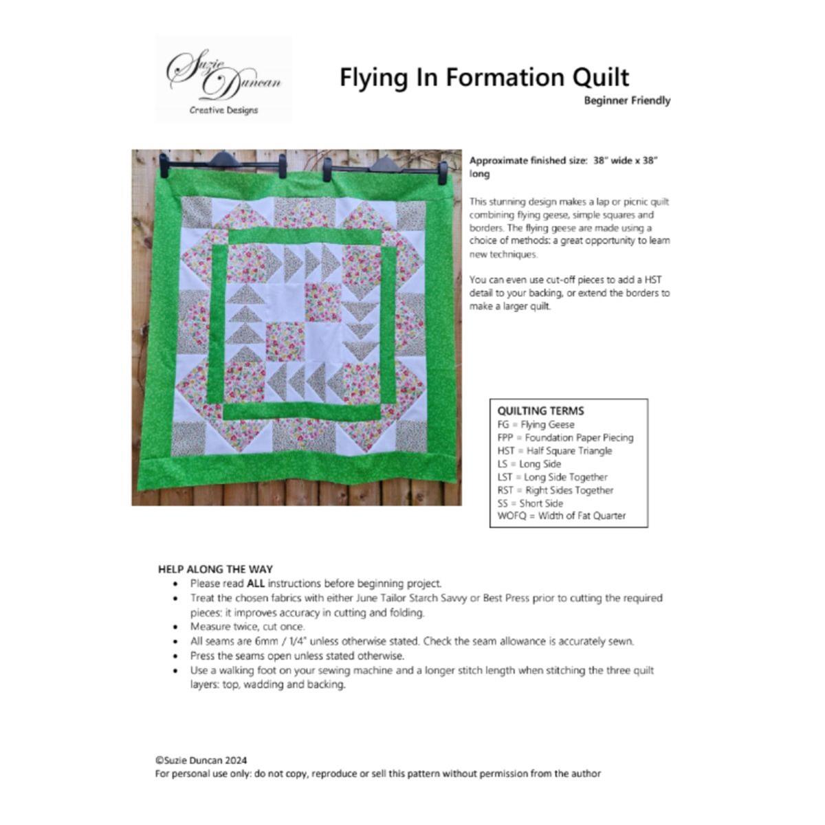Suzie Duncan's Flying In Formation Quilt Instructions | SewingStreet