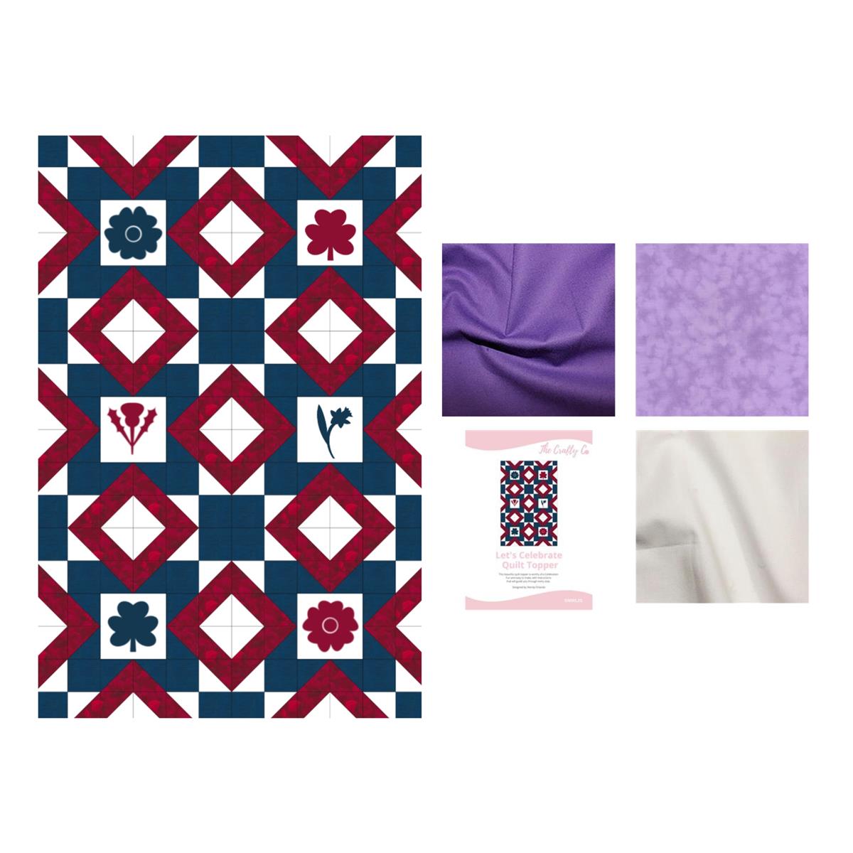 The Crafty Co Let's Celebrate Royal Purple Quilt Kit: Instructions ...