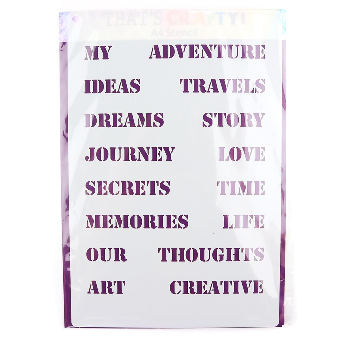 That's Crafty! A4 Stencil - Words | HobbyMaker