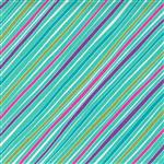 Moda Petal Power! Diagonal Stripes Awesome Aqua Fabric 0.5m | SewingStreet