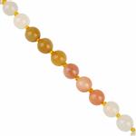 200cts Ombre Golden Silk Quartzite Jade Plain Rounds, Approx 8mm, 55cm ...