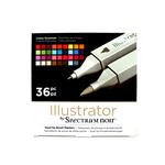 Spectrum Noir Illustrator 36pc Box COLOUR ESSENTIALS 36 Pens HobbyMaker