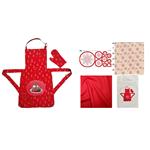 Family Comforts Vintage Christmas Pinny & Oven Mit Snowflake Red Kit ...