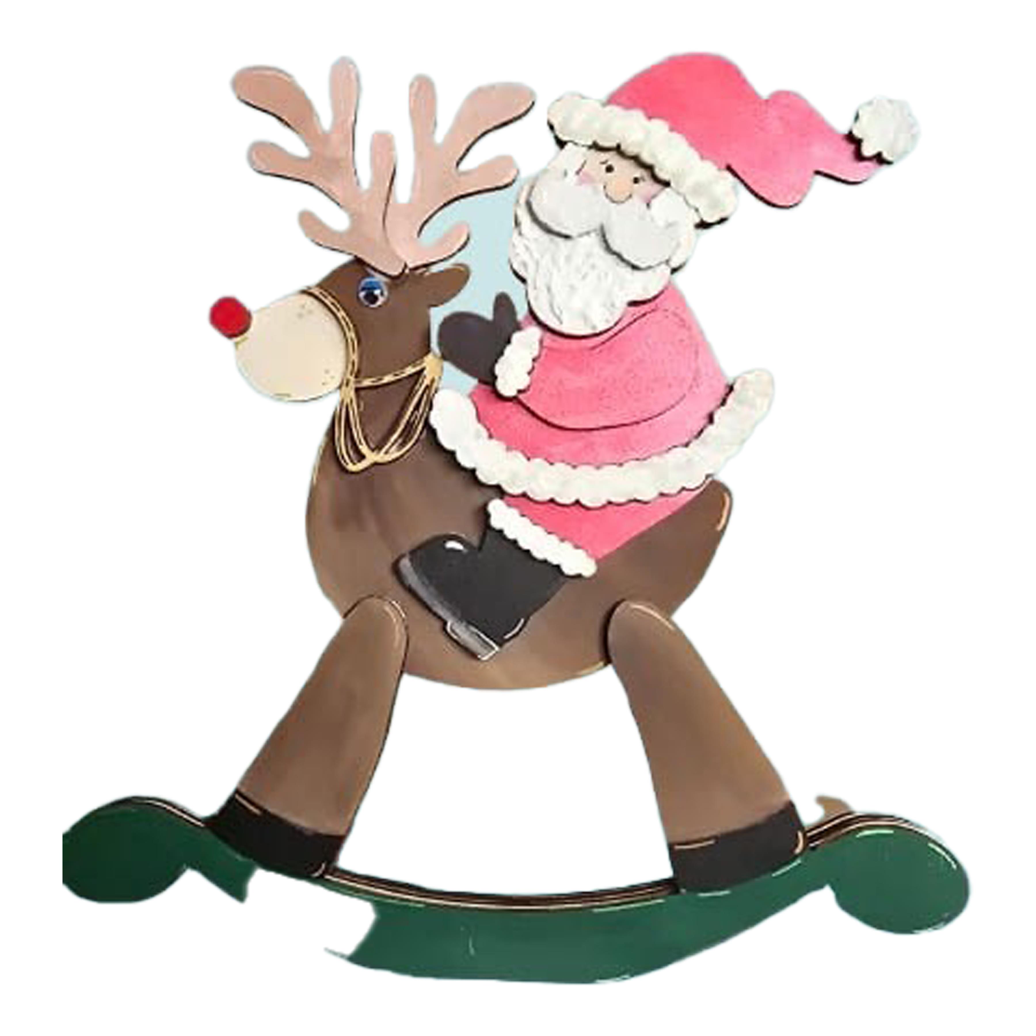 GlitzCraft - MDF Santa Rocking Reindeer | HobbyMaker