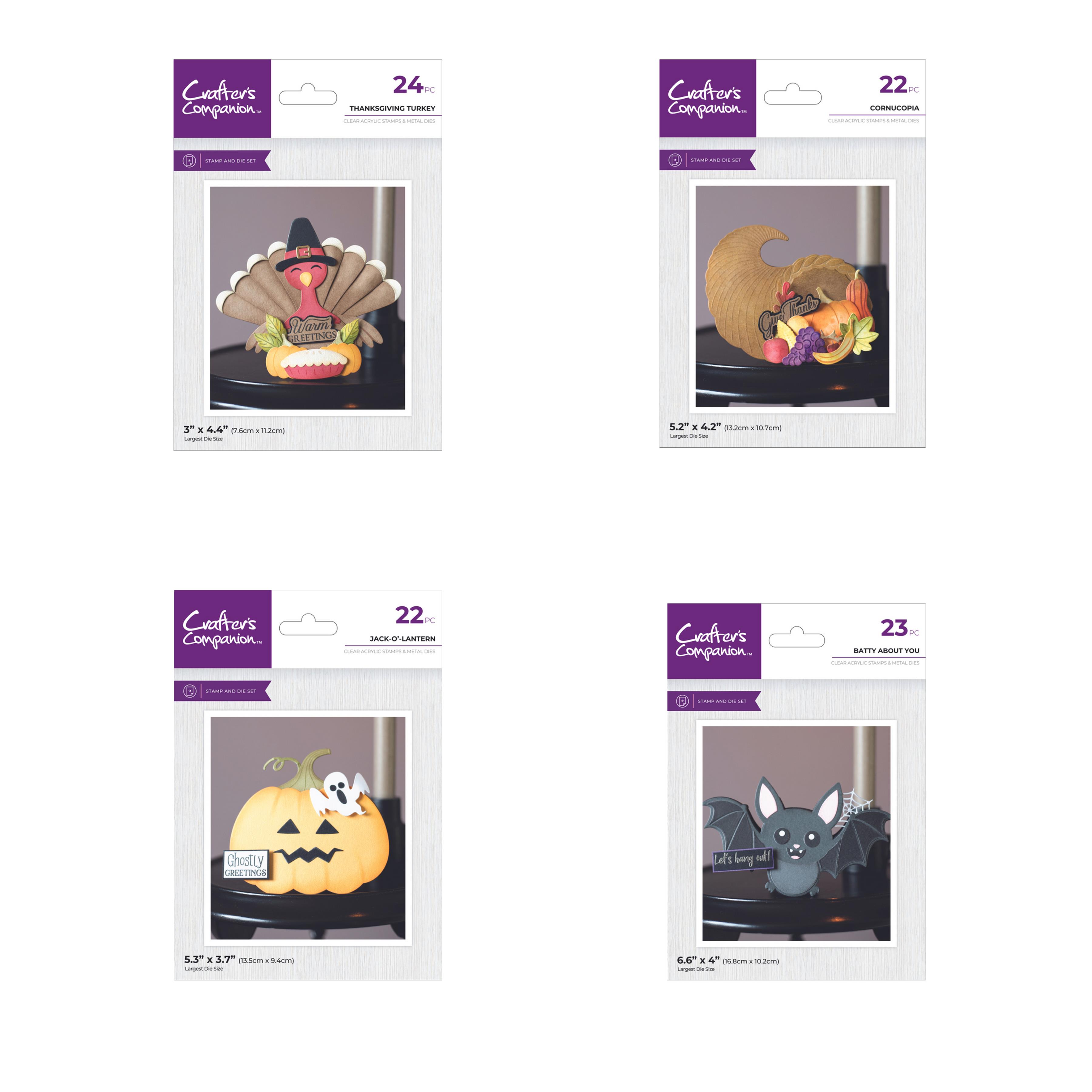 Crafter's Companion - Halloween & Fall Shaped Card Base Stamp & Dies ...