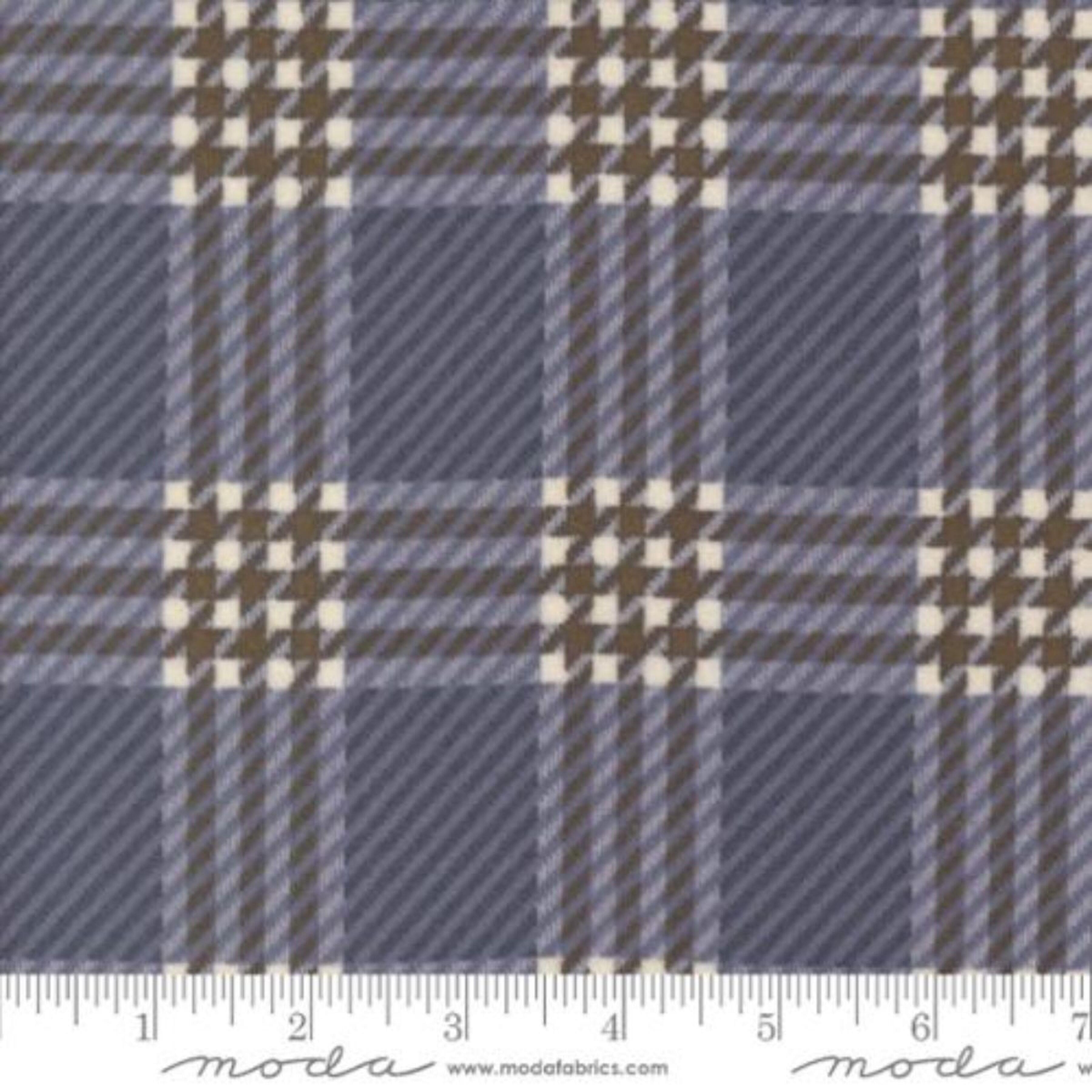 Moda Prairie Gatherings Flannels Mini Plaid Check Indigo Flannel Fabric ...