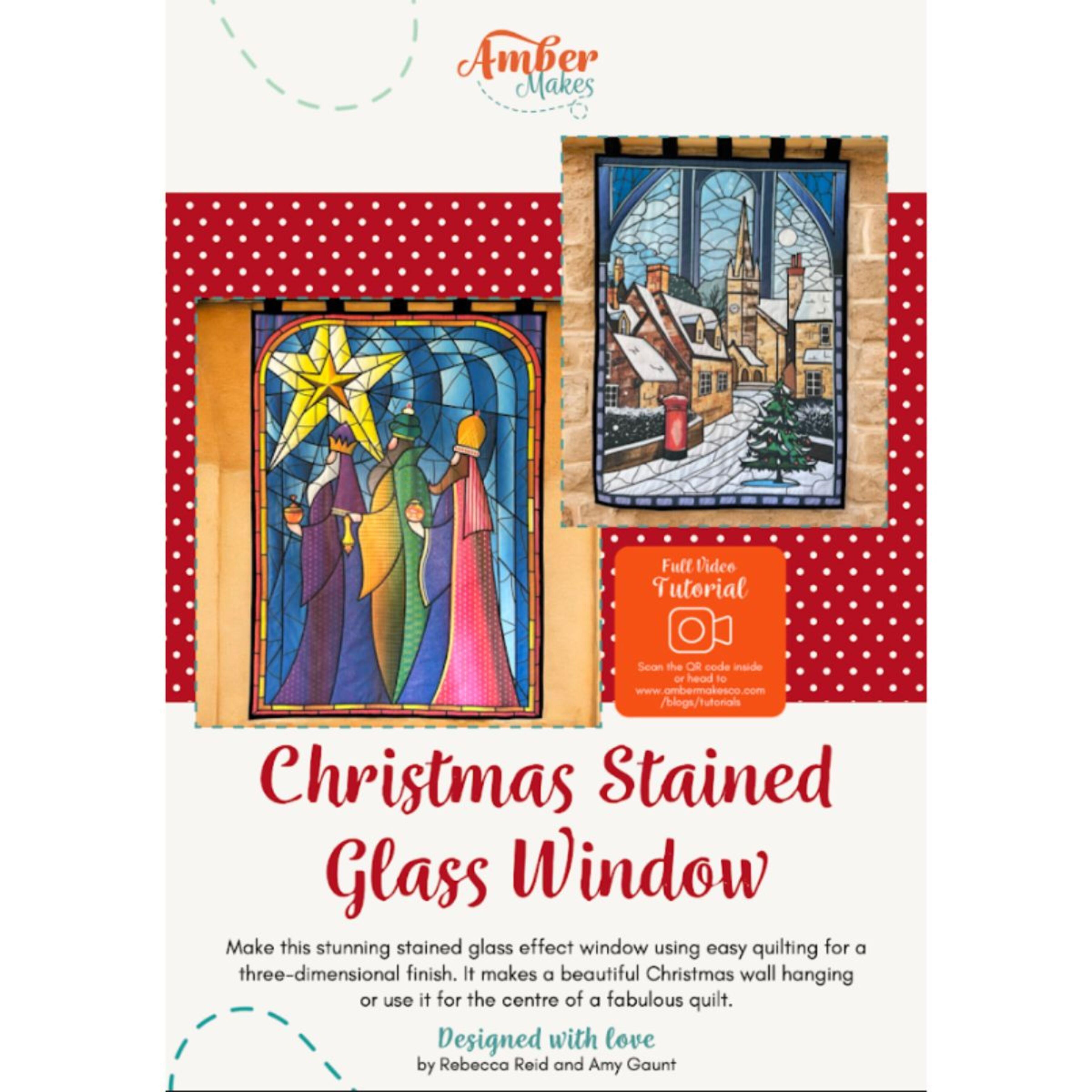 Amber Makes Christmas Stained Glass Window Kit - Christmas Village ...