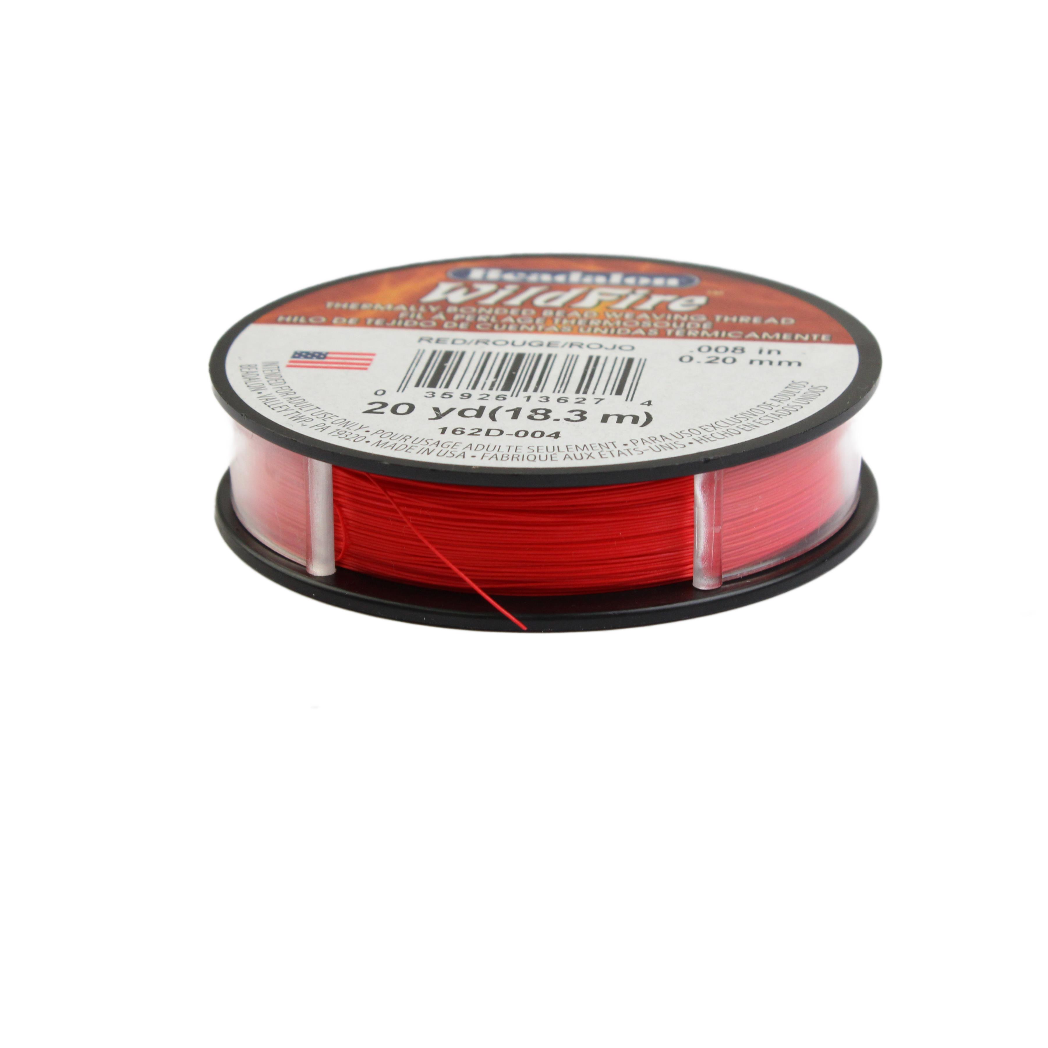Red Wildfire Bead Weaving Thread, 0.20mm, 20 yards | JewelleryMaker