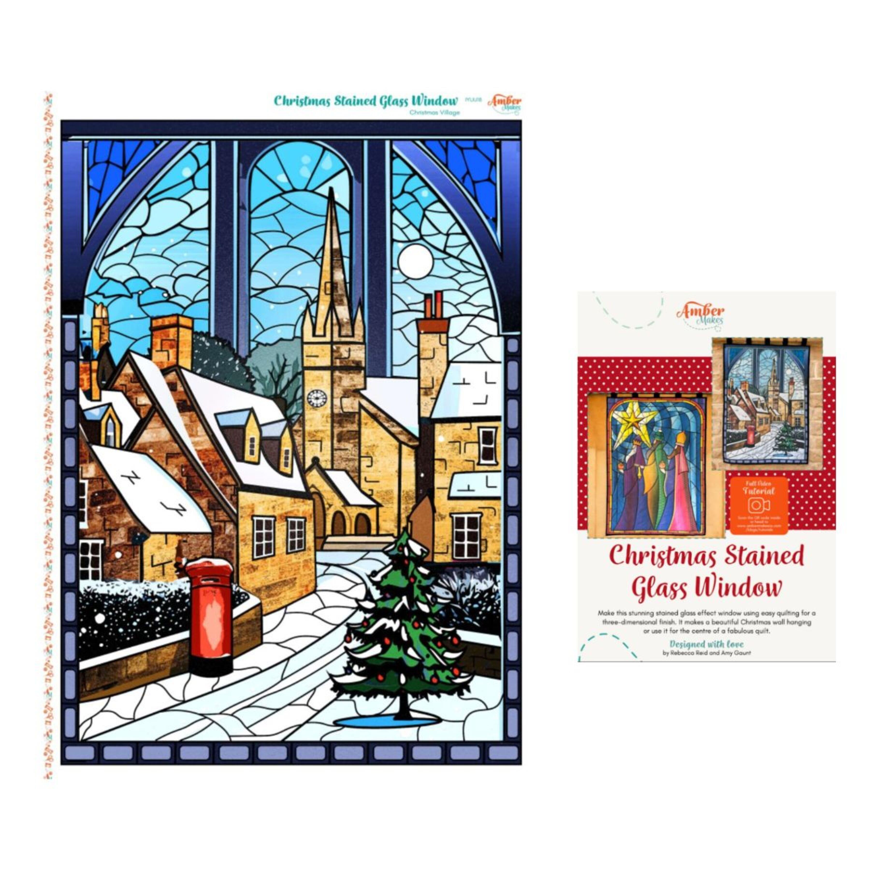 Amber Makes Christmas Stained Glass Window Kit - Christmas Village ...