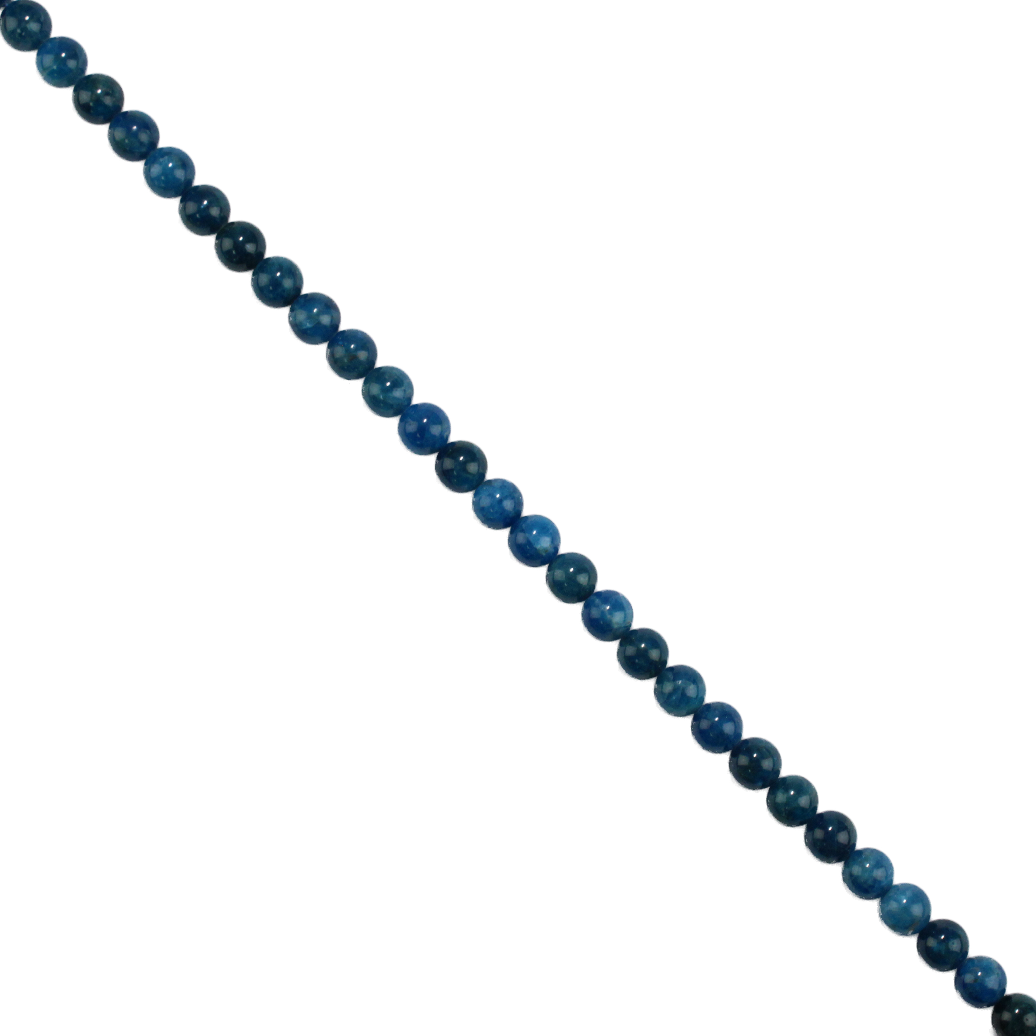 60cts Neon Blue Apatite Rounds, 4mm, 38cm Strand | JewelleryMaker