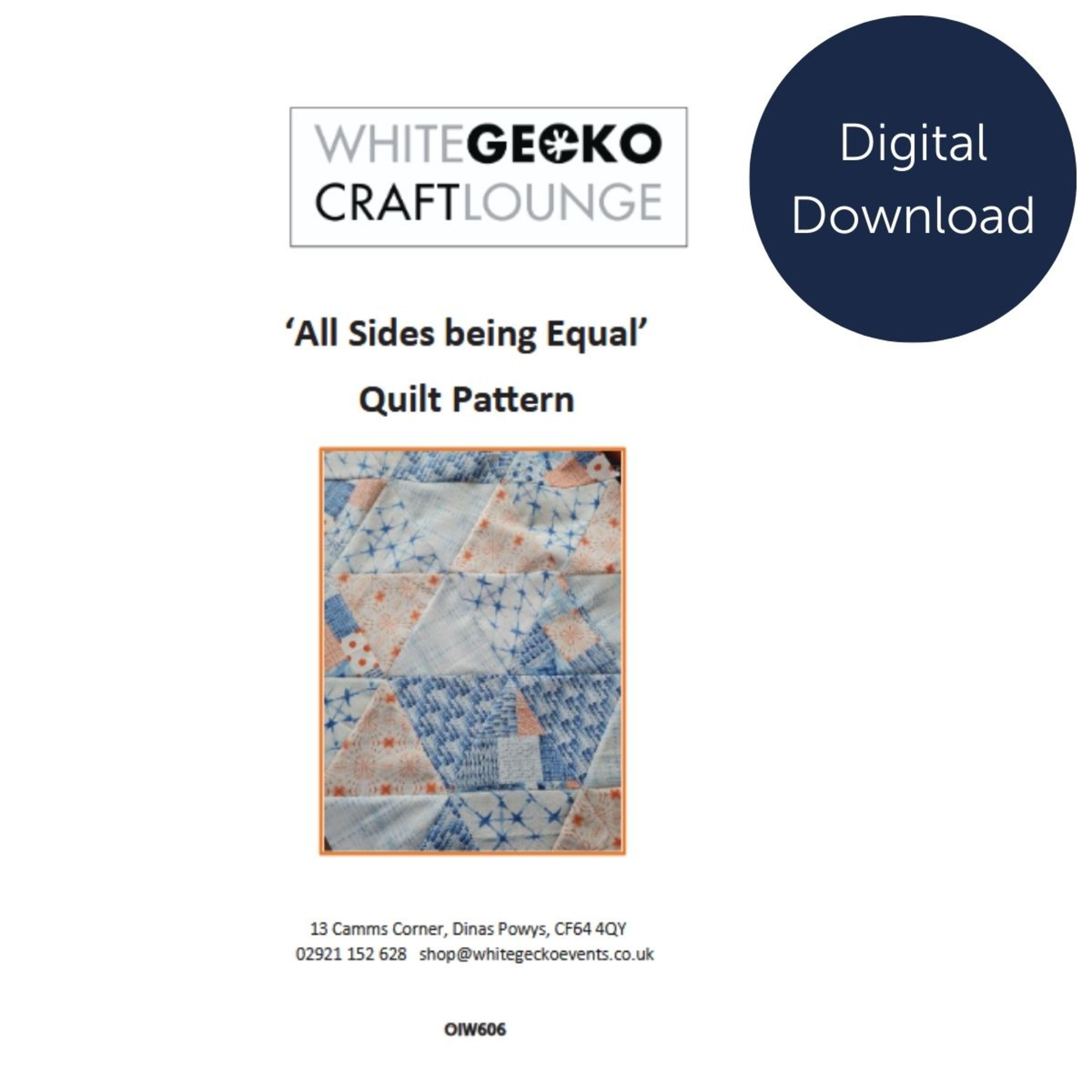 White Gecko All Sides Being Equal Pattern Digital Download | SewingStreet