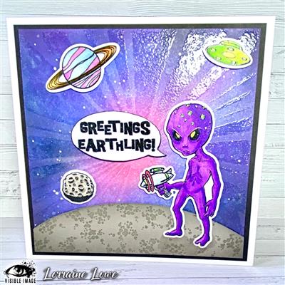 Visible Image Alien Invader 4 in x 6 in Clear Stamp Set | VisibleImage