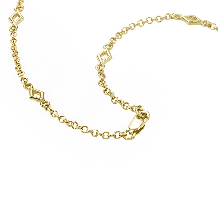 925 Sterling Silver Diamond Link Chain, 18'/46cm | JewelleryMaker