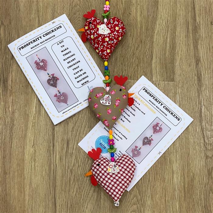 Allison Maryons Rockin Red Rooster Prosperity Chickens Kit | SewingStreet