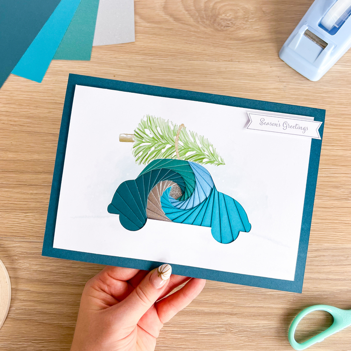 Pretty in Paper by B - Classic Christmas Car Aperture Card (Pack of 3 ...