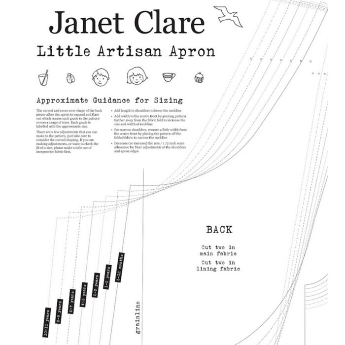 Janet Clare's Little Artisan Apron Pattern Sizes (6months-11yrs ...