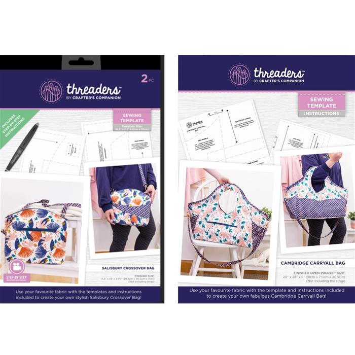 Threaders Bag Making Template Duo - Cambridge Carryall Bag & Sailsbury ...